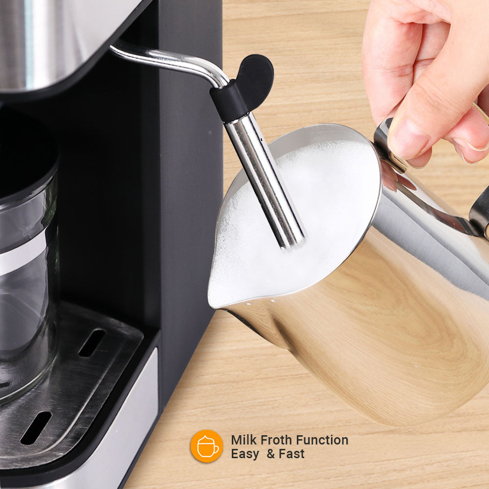 Sboly Coffee Maker Steam Espresso Machine with Milk Frother , New 1-4