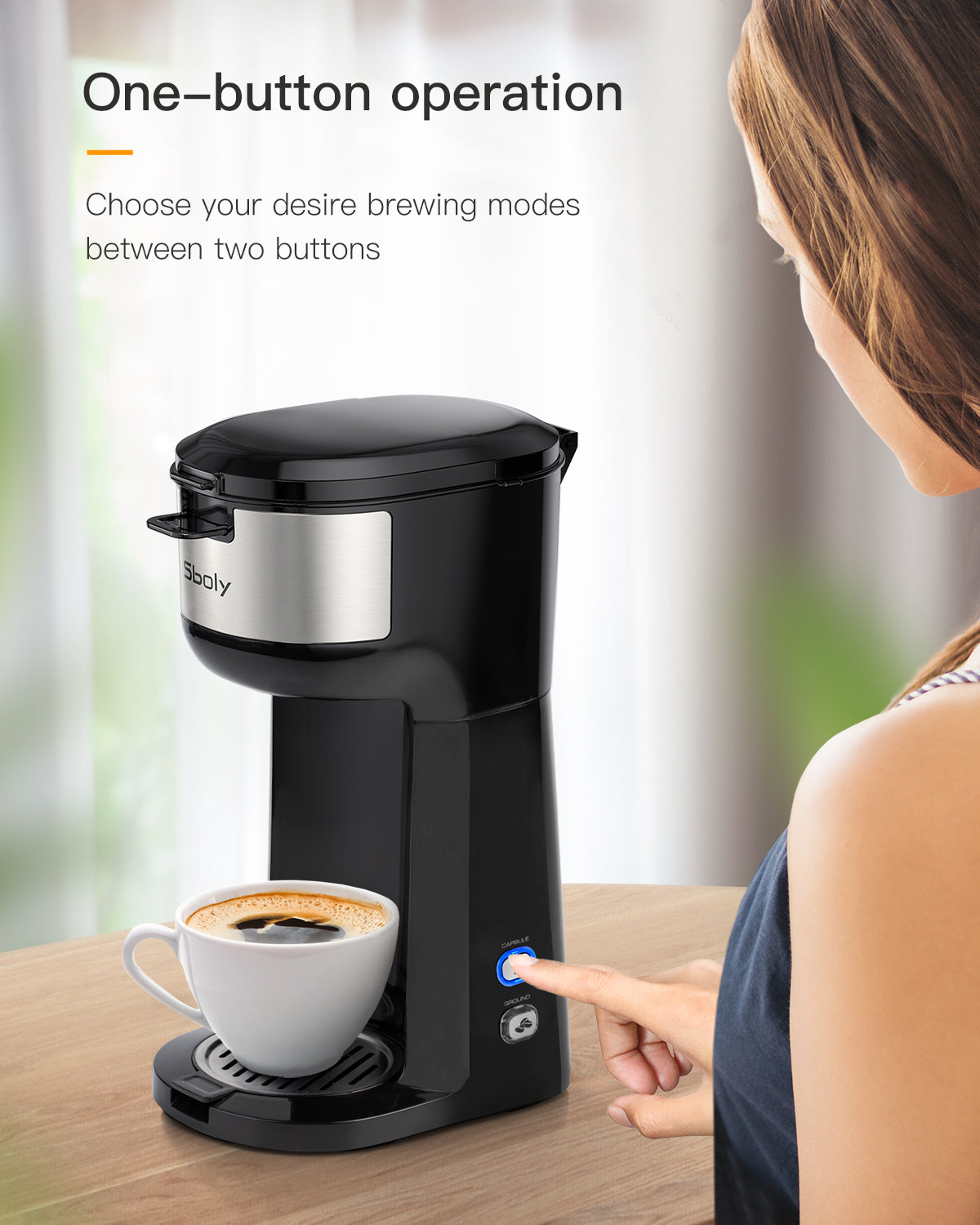 Single Serve Coffee Maker Brewer for K-Cup Pod Ground Coffee Thermal D ...