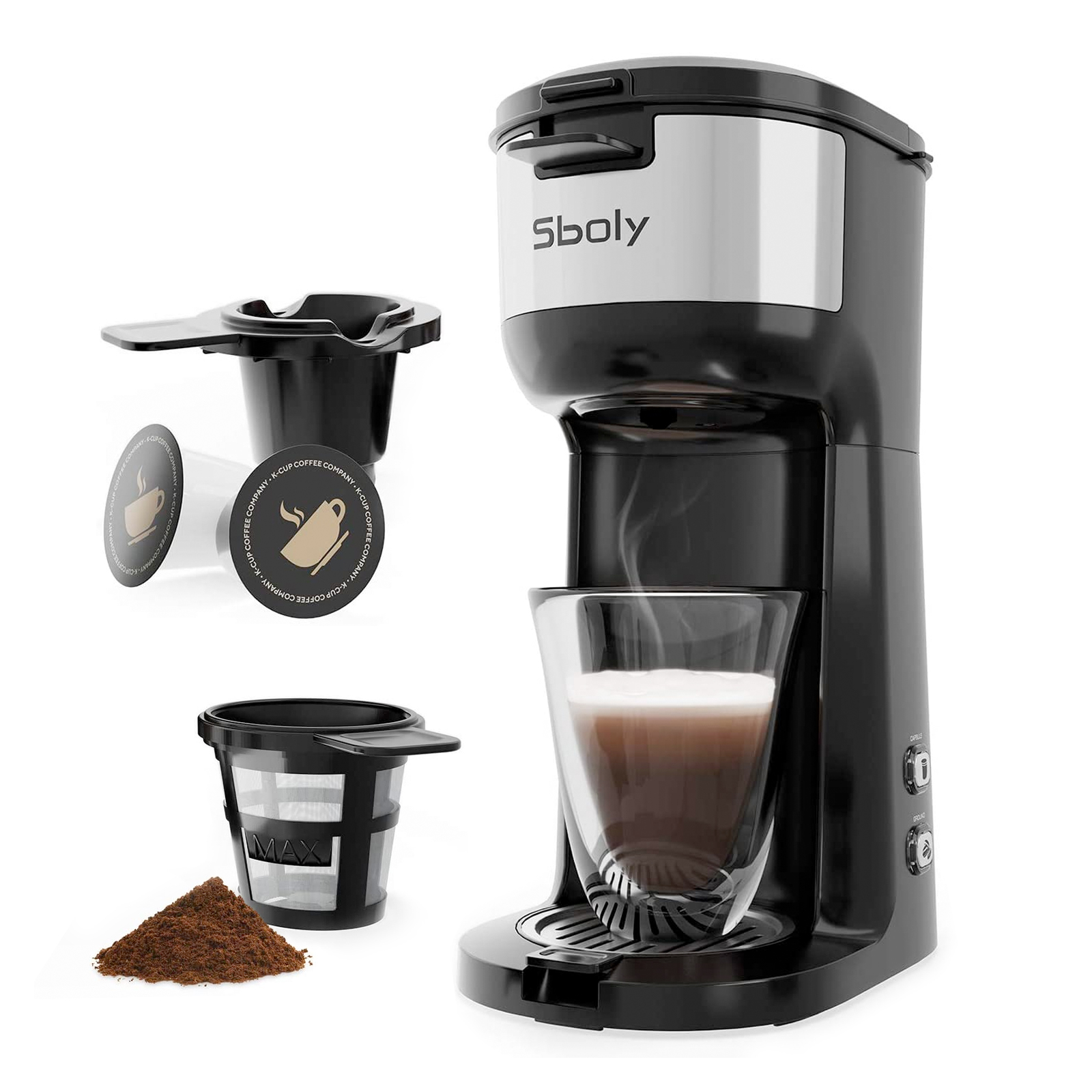 Single Serve Coffee Maker Brewer for K-Cup Pod Ground Coffee Thermal D ...