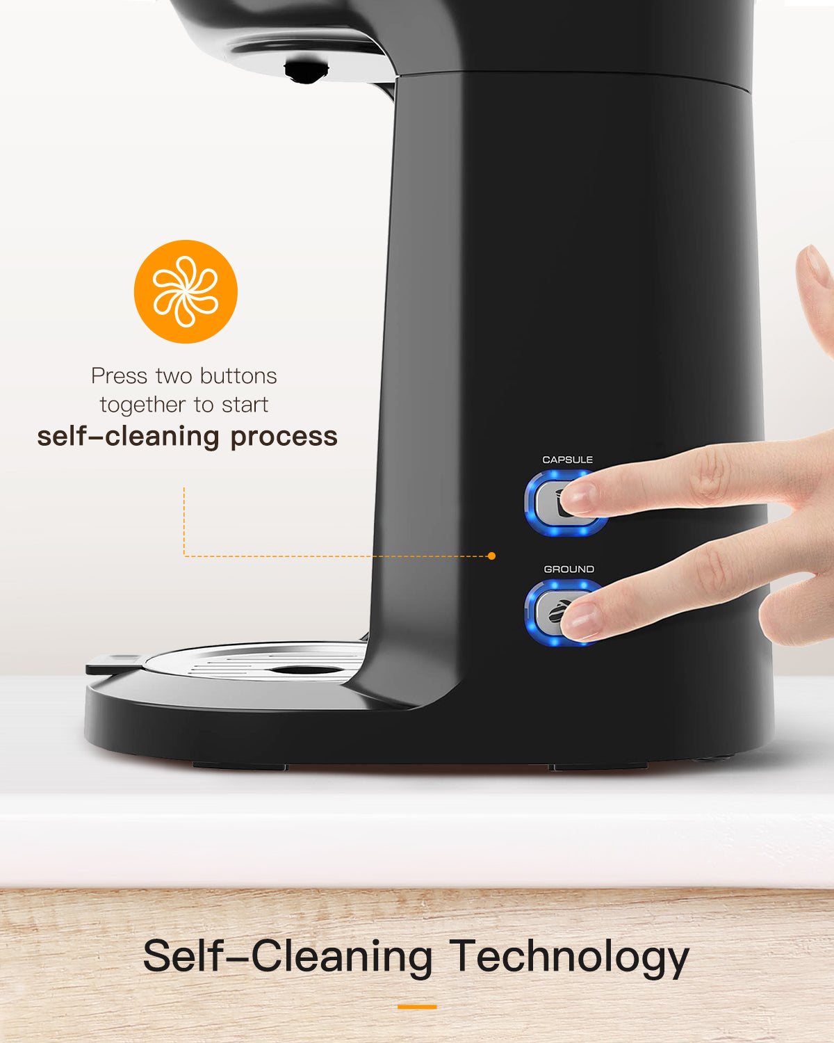 Single Serve Coffee Maker Brewer for K-Cup Pod Ground Coffee Thermal D – Sboly