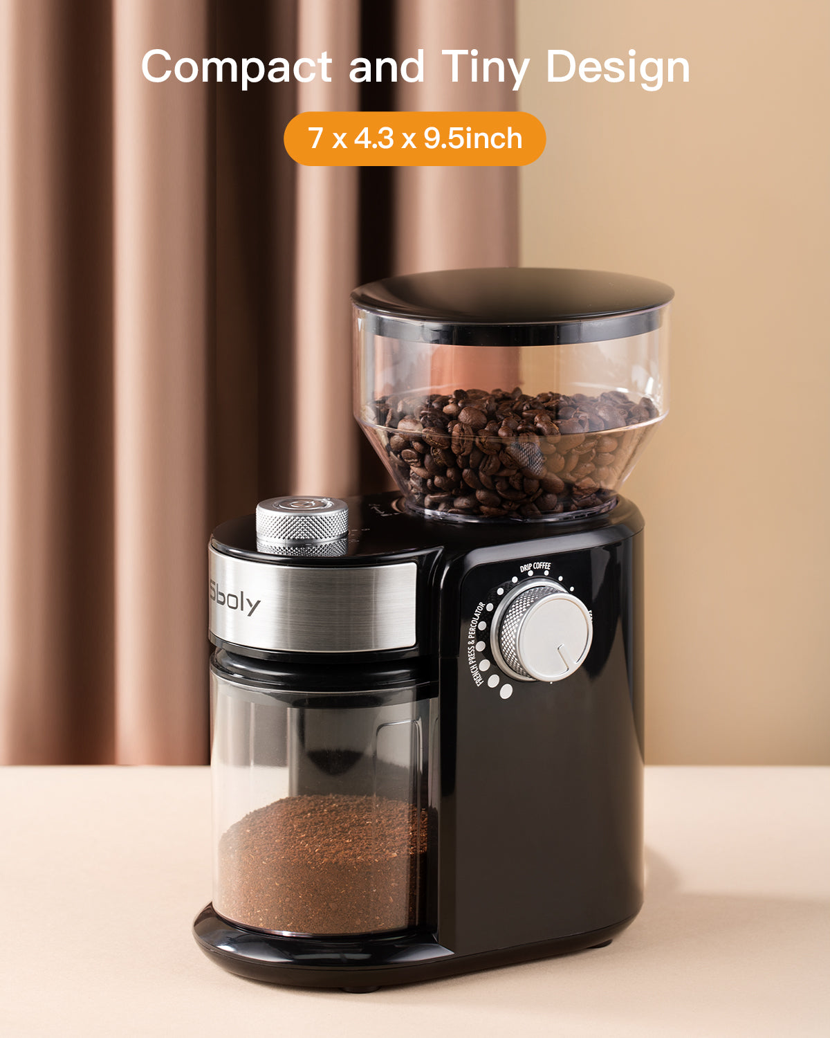 Electric Burr Coffee Grinder With 18 Grind Settings Cleaning Brush Adj ...