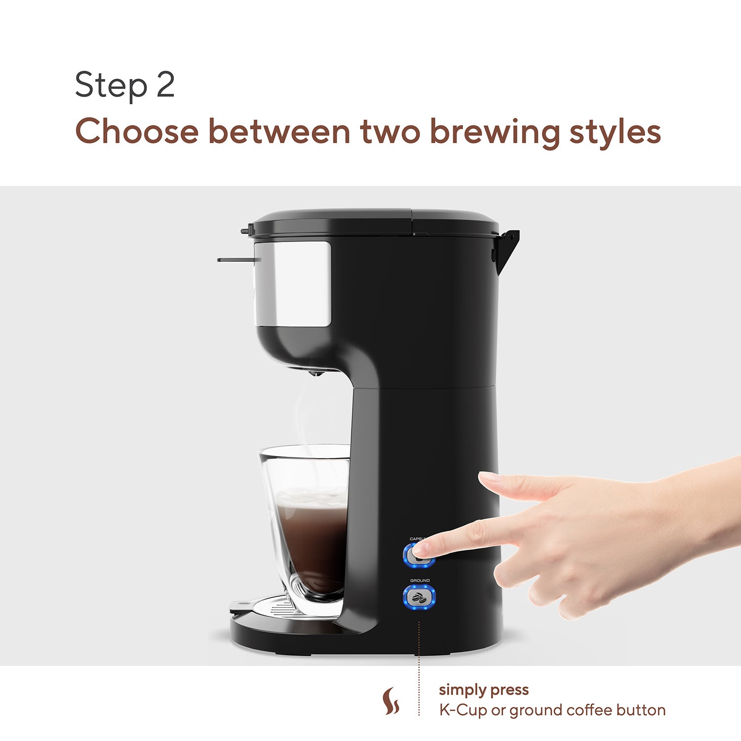 Single Serve Coffee Maker Machine with Thermal Mug for K-Cup Pod Groun ...